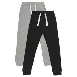 Jogginghose Minymo "Jogginghose MIBasic", M&auml;dchen, Gr. 128, N-Gr, grau (dunkelgrau), Web, Obermaterial: 100% Baumwolle CO., unifarben, regular fit, Hosen Jogginghose