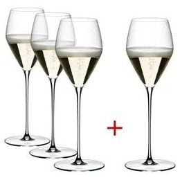 Champagnerglas "Champagner Weingl&auml;ser Veloce 327 ml 4er Set transparent", bunt (transparent), 4 tlg., Glas, Riedel THE WINE GLASS COMPANY, Trinkgef&auml;&szlig;e