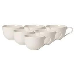 Villeroy & Boch Tasse VILLEROY & BOCH "Fr&uuml;hst&uuml;ckstassen For Me 300 ml 6er Set wei&szlig;", wei&szlig;, Porzellan, Trinkgef&auml;&szlig;e, Tasse