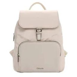 Rucksack Tamaris "Rucksack TAS Khiria", Damen, Gr. B/H/T: 26cm x 28cm x 9cm, beige (beige 400), Polyester, Rucks&auml;cke Rucksack