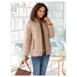 Steppjacke Casual Looks, Damen, Gr. 54, braun (sand, cognac, bedruckt), 100% Polyester, Wattierung:100% Polyester, Jacken Steppjacke
