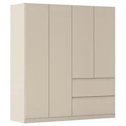 Dreht&uuml;renschrank Rauch "Kleiderschrank Schrank Garderobe W&auml;scheschrank Schlafzimmer JOEL", beige (champagner), B:181cm H:197cm T:54cm, Holzwerkstoff, Schr&auml;nke, Dreht&uuml;renschrank, mit zwei Schubladen, mit Push-to-Open Funktion MADE IN GERMANY