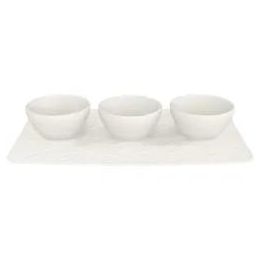 Villeroy & Boch Dipschale VILLEROY & BOCH "Dipsch&auml;lchen-Set Manufacture Rock 3er Set wei&szlig;", wei&szlig;, L:28cm, Sch&uuml;sseln, Dipschale