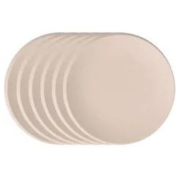 Villeroy & Boch Fr&uuml;hst&uuml;cksteller VILLEROY & BOCH "Fr&uuml;hst&uuml;cksteller NewMoon &oslash; 24 cm 6er Set beige", beige, L:24,2cm, Speiseteller