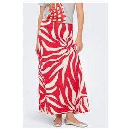 Maxirock Only "ONLCHIGO SAKURA LONG SKIRT WVN", Damen, Gr. XS, barbados cherry aop:flower, Web, Obermaterial: 55% Viskose, 45% Nylon, bedruckt, kn&ouml;chellang, R&ouml;cke Maxirock, Viskosemischung