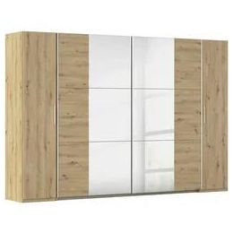 Schwebet&uuml;renschrank Rauch "Kleiderschrank Dreht&uuml;renschrank Schrank Garderobe KRONACH TOPSELLER", beige (eiche artisan, griffleisten alu, mit 2 spiegel), B:311cm H:210cm T:59cm, Holzwerkstoff, Schr&auml;nke, Schwebet&uuml;renschrank, Kombischrank optional mit 1 oder 2 Spiegel viele B&ouml;den MADE IN GERMANY