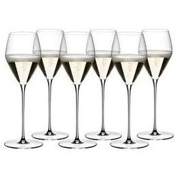 Champagnerglas "Champagner Weingl&auml;ser Veloce 327 ml 6er Set transparent", bunt (transparent), 6 tlg., Glas, RIEDEL THE WINE GLASS COMPANY, Trinkgef&auml;&szlig;e