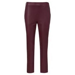2-in-1-Hose GOLDNER "Kurzgr&ouml;&szlig;e Bequeme Schlupfhose in Lederoptik", Damen, Gr. 21, K-Gr, rot (portwein), Obermaterial: 100% Polyester COOLMAX(R) PES(Coolmax)., normal, Hosen, Ohne