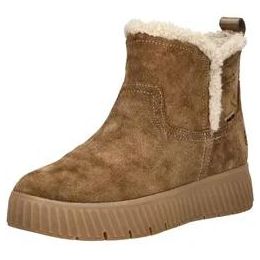 Stiefelette Tamaris "Tamaris Stiefelette Leder", Damen, Gr. 37, cappuccino, Leder, Schuhe Stiefelette