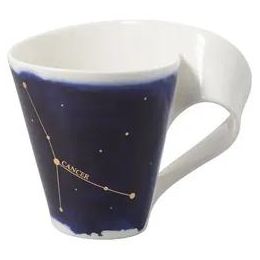 Villeroy & Boch Tasse VILLEROY & BOCH "Tasse Krebs NewWave Stars 300 ml wei&szlig;-blau", bunt (wei&szlig;, blau), Porzellan, Trinkgef&auml;&szlig;e, Tasse