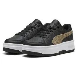 Sneaker Puma "Rebound Femme Low Topcat Sneakers Damen", Herren, Gr. 41, schwarz, wei&szlig; toasted almond beige, Obermaterial: Synthetik, Kuhleder, Textil. Futter: Textil. Innensohle: Keine Angabe. Laufsohle: Gummi, Schuhe Sneaker