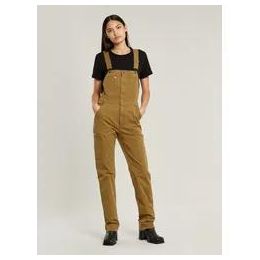 G-Star Raw Jumpsuit G-STAR "Slim Latzhose", Damen, Gr. M, Normalgr&ouml;&szlig;en, dk mustard, Obermaterial: 95% Baumwolle, 5% Elasthan, Overalls Jumpsuit