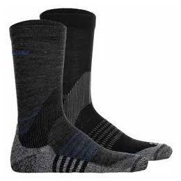 Kurzsocken Salomon "Socken X Ultra Access Crew 2P 2er Pack", Damen, Gr. 42-44, bunt (schwarz, anthrazit), Obermaterial: 34% Polyamid PA. 24% Polypropylen PP. 20% Wolle mw. 20% Polyacryl PAN. 2% Elasthan EL., Socken
