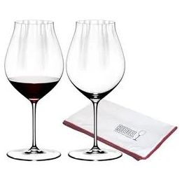 Rotweinglas "Pinot Noir Gl&auml;ser inkl. Poliertuch Performance 830 ml 2er Set transparent", bunt (transparent), Glas, RIEDEL THE WINE GLASS COMPANY, Trinkgef&auml;&szlig;e, Rotweinglas