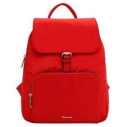 Rucksack Tamaris "Rucksack TAS Khiria", Damen, Gr. B/H/T: 26cm x 28cm x 9cm, rot (rot 600), Polyester, Rucks&auml;cke Rucksack