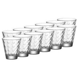 Glas Leonardo "Trinkgl&auml;ser Optic 215 ml 12er Set transparent", bunt (transparent), 12 tlg., Glas, Trinkgef&auml;&szlig;e, Kaffeetasse