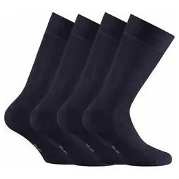 Kurzsocken Rohner Socks "Socken Bamboo 2er pack 4er Pack", Herren, Gr. 39-42, blau (marine), Obermaterial: 80% Viskose CV. 18% Polyamid PA. 2% Elasthan EL., Socken