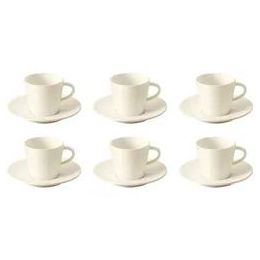 Villeroy & Boch Espressotasse VILLEROY & BOCH "Espresso Set Manufacture Rock 60 ml 6er Set wei&szlig;", wei&szlig;, Porzellan, Trinkgef&auml;&szlig;e, Espressotasse