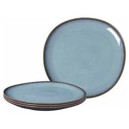 Villeroy & Boch Servierplatte "Servierplatten Lave &oslash; 32 cm 4er Set", blau (glac&eacute;), Steingut, LIKE. BY VILLEROY & BOCH, Servierplatten, Servierplatte