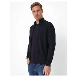 Strickjacke Brax "Style JAKE", Herren, Gr. XXL, navy, Strick, 44% Baumwolle, 36% Leinen, 20% Polyester, Strickjacken Strickjacke