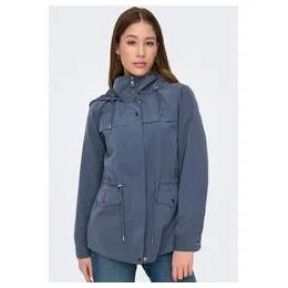 Parka Only "ONLNEWSTARLINE SPRING JACKET CC OTW", Damen, Gr. XS, ombre blau, Web, Obermaterial: 92% Polyester, 8% Nylon, unifarben, h&uuml;ftlang, Jacken Parka, mit durchgehendem und verdecktem Rei&szlig;verschluss