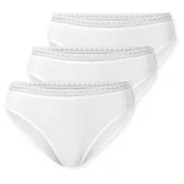Slip Schiesser "Slip 3er Pack", Damen, Gr. S, wei&szlig;, Obermaterial: 95% Baumwolle CO. 5% Elasthan EL., Unterhosen Slip