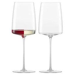 Schott Zwiesel Weinglas ZWIESEL GLAS "Weingl&auml;ser Simplify 382 ml 2er Set transparent", bunt (transparent), 2 tlg., Glas, Trinkgef&auml;&szlig;e, Weinglas