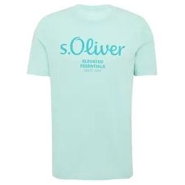 T-Shirt s.Oliver "T-Shirt Logo T-Shirt 1er Pack", Herren, Gr. M, blau (t&uuml;rkis), Obermaterial: 100% Baumwolle CO., Shirts T-Shirt