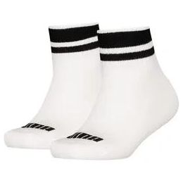 Kurzsocken Puma "Puma KIDS CLYDE CUSHIONED QUARTER 2P", Herren, Gr. 35-38, wei&szlig;, Baumwollmischung, elastisch, Socken, mit gestreiften B&uuml;ndchen