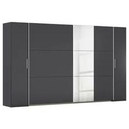 Schwebet&uuml;renschrank Rauch "Kleiderschrank Dreht&uuml;renschrank Schrank Garderobe KRONACH TOPSELLER", graumetallic, griffleisten alu, mit 1 spiegel, B:354cm H:210cm T:59cm, Holzwerkstoff, Schr&auml;nke, Schwebet&uuml;renschrank, Kombischrank optional mit 1 oder 2 Spiegel viele B&ouml;den MADE IN GERMANY