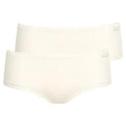 Panty LISCA "2er Pack Damen Panty Ines", Damen, Gr. 40, beige (cream), Spitze, Obermaterial: 95% Baumwolle CO. 5% Elasthan EL., Unterhosen Panty