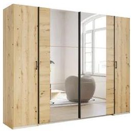 Schwebet&uuml;renschrank Rauch "Kleiderschrank Dreht&uuml;renschrank Schrank Garderobe KRONACH TOPSELLER", beige (eiche artisan, griffleisten grau, mit 2 spiegel), B:268cm H:210cm T:59cm, Holzwerkstoff, Schr&auml;nke, Schwebet&uuml;renschrank, Kombischrank optional mit 1 oder 2 Spiegel viele B&ouml;den MADE IN GERMANY