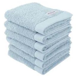 G&auml;stehandtuch Tom Tailor "G&auml;stetuch Color Bath Guest Towel 6er Pack" Gr. S, blau (hellblau), B:30cm, Obermaterial: 100% Baumwolle CO., Handt&uuml;cher