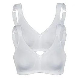 Sassa Mode Sport-BH SASSA "2er Pack Sport BH ohne B&uuml;gel SPORTS BRAS", Damen, Gr. 95, Cup D, wei&szlig; (wei&szlig; wei&szlig;), Obermaterial: 82% Polyamid PA. 18% Elasthan EL., BHs Sport-BH