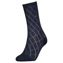 Socken Tommy Hilfiger "TH WOMEN SOCK PREMIUM ARGYLE", Damen, Gr. 39-42, navy, Baumwollmischung, Socken Socken