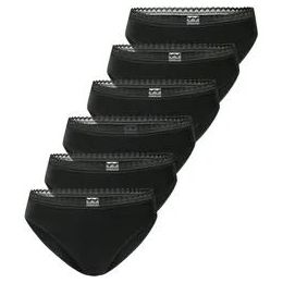 Slip Schiesser "Slip 6er Pack", Damen, Gr. XL, schwarz, Obermaterial: 95% Baumwolle CO. 5% Elasthan EL., Unterhosen Slip