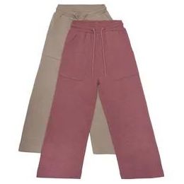 Sweatpants Minymo "Sweatpants MISweat pant (2-pack)", M&auml;dchen, Gr. 92, N-Gr, rot (apple butter), Obermaterial: 60% Baumwolle CO. 40% Polyester PES., Hosen