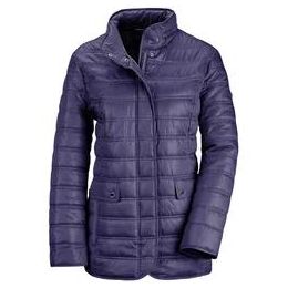 Steppjacke GOLDNER "Leichte Steppjacke mit vielen Details", Damen, Gr. 40, blau (marine), Obermaterial: 100% Polyester PES., Sonstiges, Jacken Steppjacke, mit Ripsb&auml;ndern an den Taschen