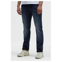Regular-fit-Jeans CAMP DAVID, Herren, Gr. 34, L&auml;nge 30, blau, Denim/Jeans, Material: 65% Baumwolle, 23% Polyester, 10% Viskose, 2% Elasthan, Zusatz: Enth&auml;lt nichttextile Teile tierischen Ursprungs (Badge), Abriebeffekte, regular fit, Jeans, mit normaler Leibh&ouml;he