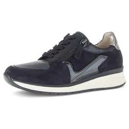 Keilsneaker Gabor "CAPRI", Damen, Gr. 41, dunkelblau, schwarz, Lederimitat, Veloursleder, metallic, Schuhe, Freizeitschuh, Halbschuh, Schn&uuml;rer, in Weite K (=extraweit)
