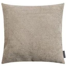 Dekokissen MAGMA HEIMTEX "ARLO Kissen 45x45", taupe, unifarben, B:45cm H:8cm L:45cm, Chenille, Faserb&auml;llchen (Polyester), Polyester, Dekokissen_Sitzkissen_Kissenh&uuml;llen, Luxuri&ouml;ses Zierkissen mit samtiger Struktur in zeitlosem Design