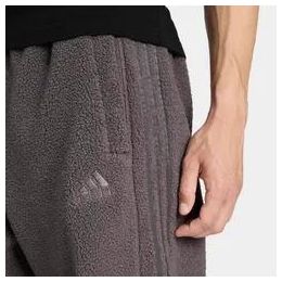 Sporthose Adidas ORIGINALS "BORG FLEECE TEAMGEIST", Herren, Gr. L, N-Gr, grau strata, normal, gr., Obermaterial: 100% Polyester, Hosen Sporthose, Polarfleece Material, locker geschnitten