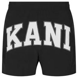 Badeshorts Karl Kani "Karl Kani Herren KM241-052-1 Karl Kani Serif Board Shorts", Herren, Gr. S, US-Gr&ouml;&szlig;en, schwarz, wei&szlig;, 100% Polyimid, Badehosen Badeshorts