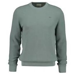 Sweater Gant "Strickpullover MICRO TEXTURED COTTON C-NECK 1er Pack", Herren, Gr. L, gr&uuml;n (eukalyptus (ceramic grau)), Obermaterial: 100% Baumwolle CO., Sweatshirts Sweater