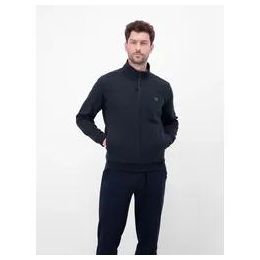Sweatjacke Lerros "Sweatjacke aus flexiblem Baumwollmischgewebe", Herren, Gr. M, classic navy, 83% Baumwolle, 16% Polyester, 1% Elasthan, Sweatjacken Sweatjacke