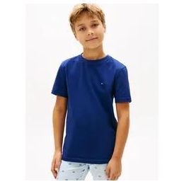 T-Shirt "2 PK SS TEE mit Stickerei und Rundhals im 2er-Pack", Jungen, Gr. 128/134, brisk blau, preppy navy, Jersey, Obermaterial: 100% Baumwolle, Tommy Hilfiger UNDERWEAR, normal h&uuml;ftbedeckend, Rundhals, eingesetzt abgesteppt, Shirts T-Shirt, unifarben, casual, regular fit, Baumwolle, Rundhals