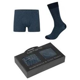 Businesssocken Camano "Socken und Boxershorts Geschenkset comfort", Damen, Gr. XL, navy mix, Baumwolle, Elasthan, Socken, mit elastischem Bund