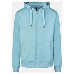 Sweatjacke SALZHAUT "Sweatjacke BREKER", Damen, Gr. L, blau (breeze), Obermaterial: 55% Baumwolle CO. 45% Polyester PES., Sweatjacken Sweatjacke