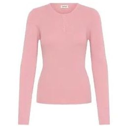 Sweatshirt oxmo "Langarmshirt OXISOLRAY LS", Damen, Gr. XL, rosa (zephyr), Obermaterial: 50% Viskose CV. 28% Polyester PES. 22% Polyamid PA., Sweatshirts Sweatshirt