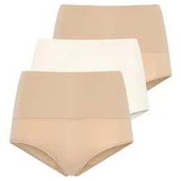 Slip Jockey "Slip Tummy Smoothing Brief 3er Pack", Damen, Gr. XXL, bunt (wei&szlig;, beige), Obermaterial: 80% Polyester PES. 20% Elasthan EL., Unterhosen Slip